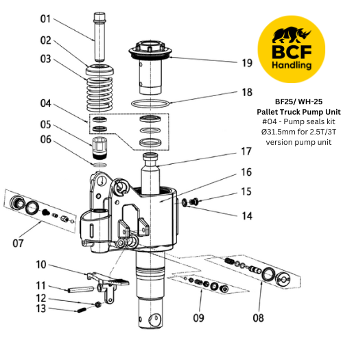 BF25/ Staxx WH-25 - Pump Spring - B149 | Manual Pallet Truck Spare ...